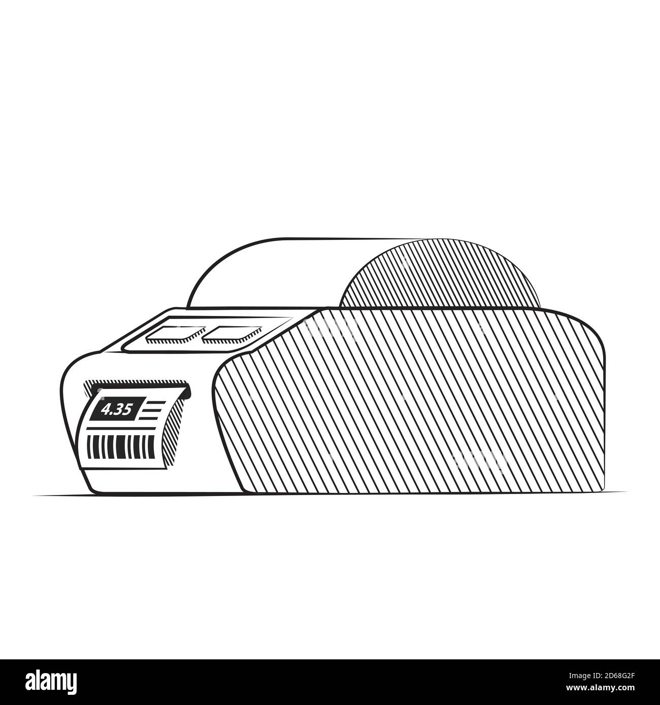 Bar code printer hand drawn .Label printer Vector flat Stock Vector ...