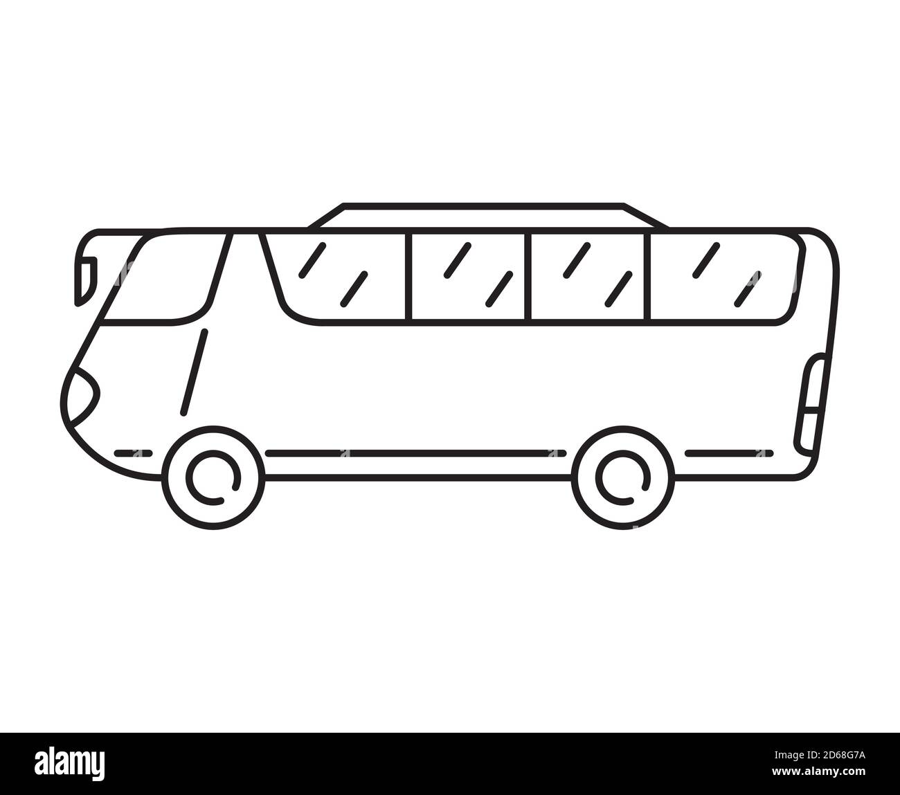 Bus outline icon. Passenger transport.Vector flat illustration Stock ...