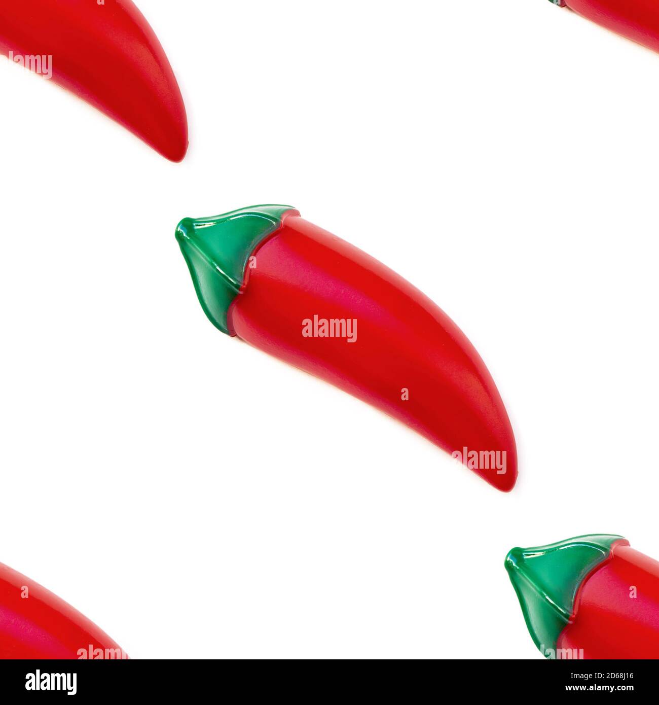 Seamless pattern of Pepper. Toy plastic vegetable isolated on white ...