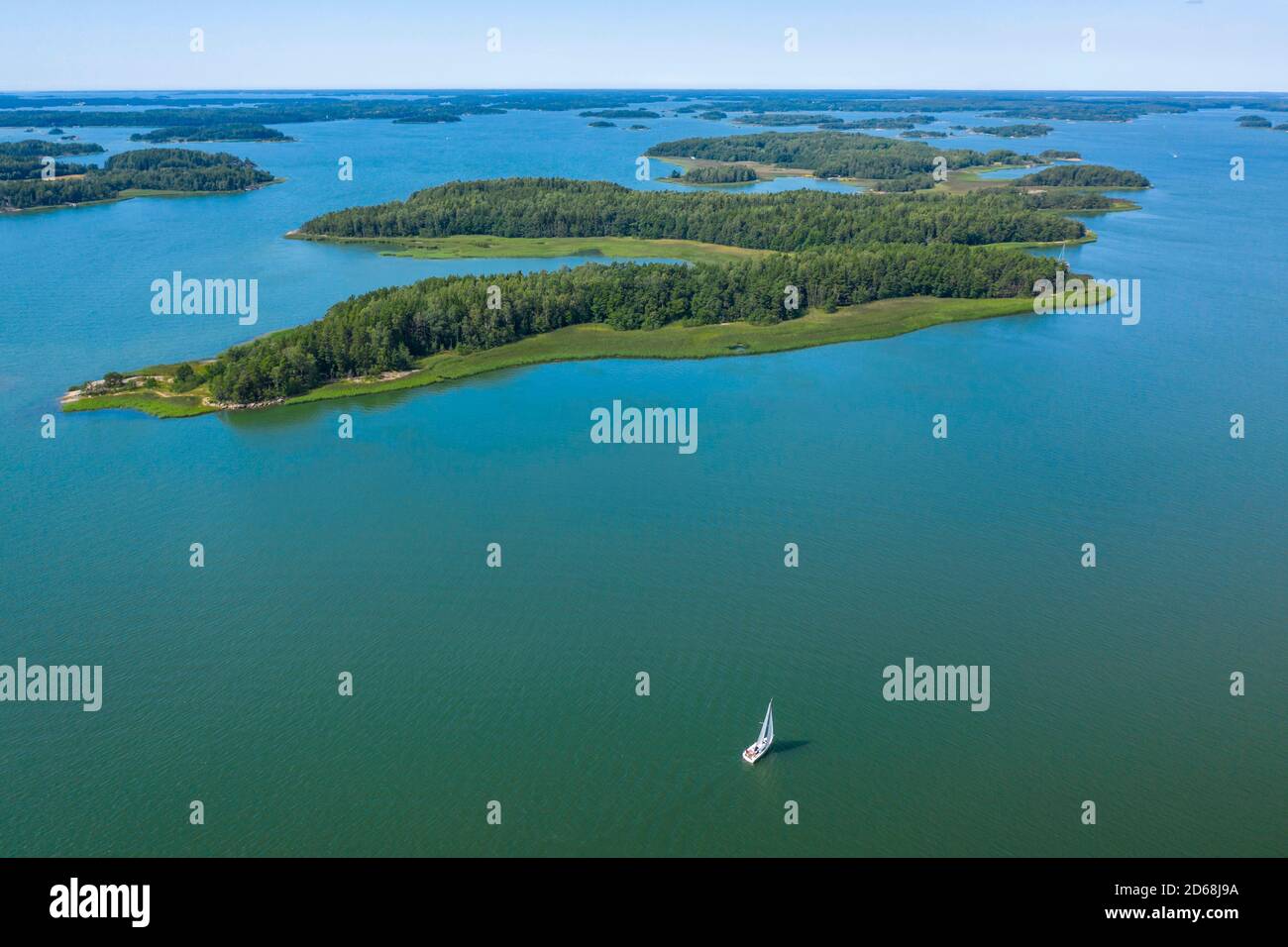 Aerial view of the region of Southwest Finland where there are ...