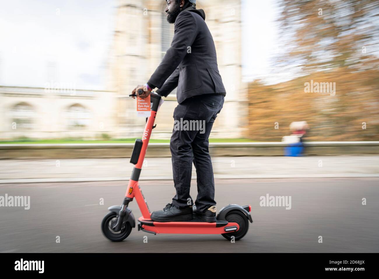 Cambridge, UK. 15th Oct, 2020. Voi shared electric scooters launch a ...