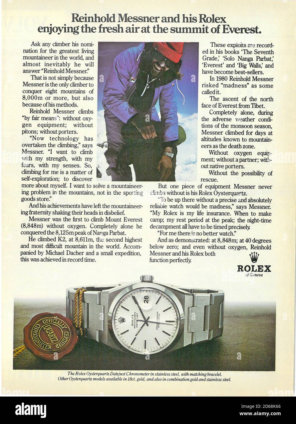 Paper ad advert of Rolex watch Swiss made Rolex Oyster day date gmt ...