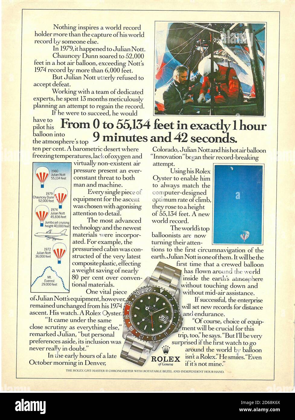 Paper ad advert of Rolex watch Swiss made Rolex Oyster day date gmt ...