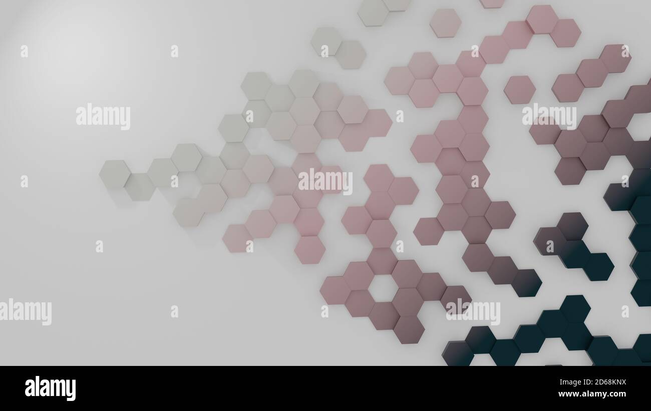 Hexagonal pattern wallpaper with vertical displacement and 3D lighting ...