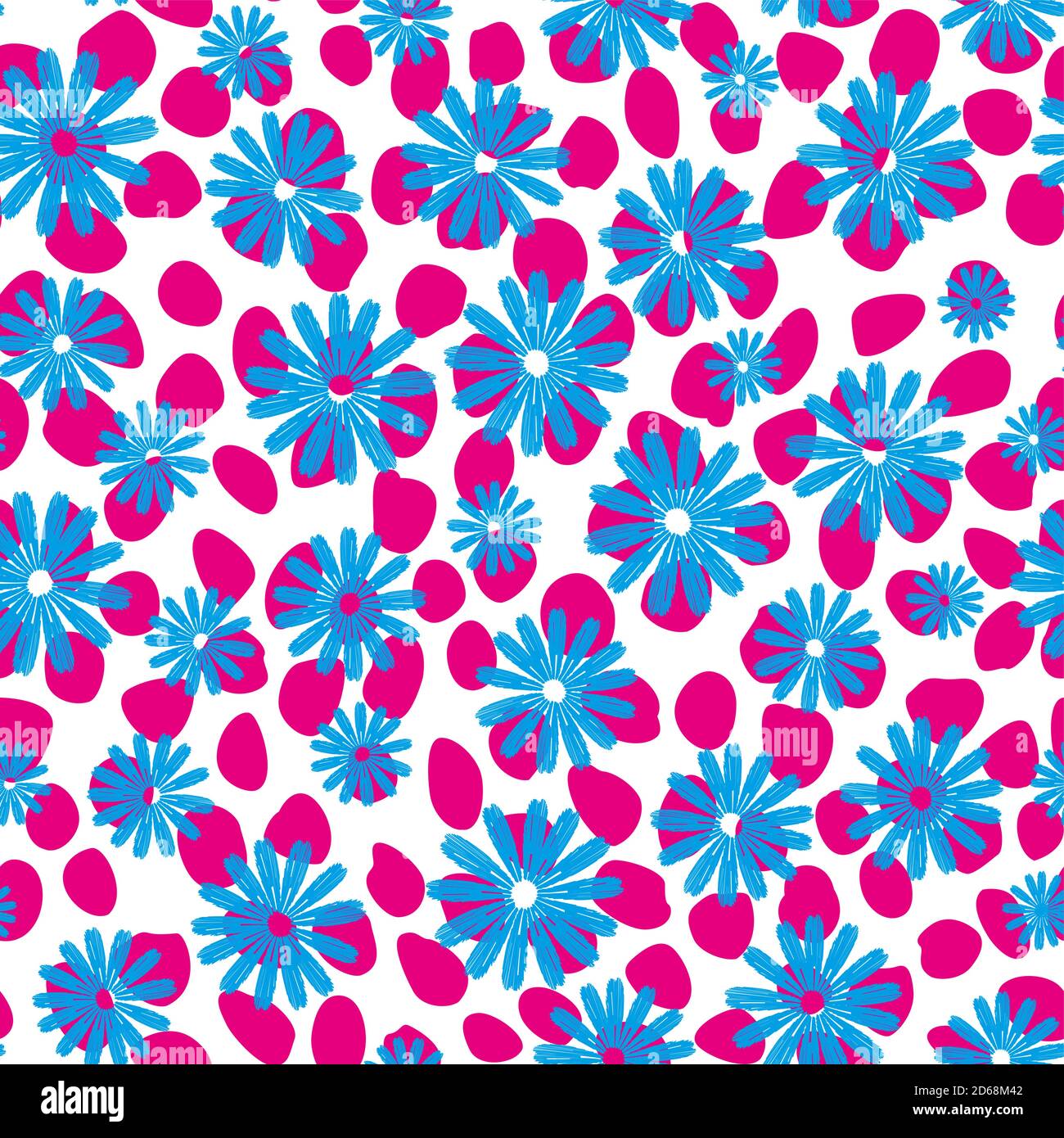 Vector flower seamless on dotted background. Continuous design for ...