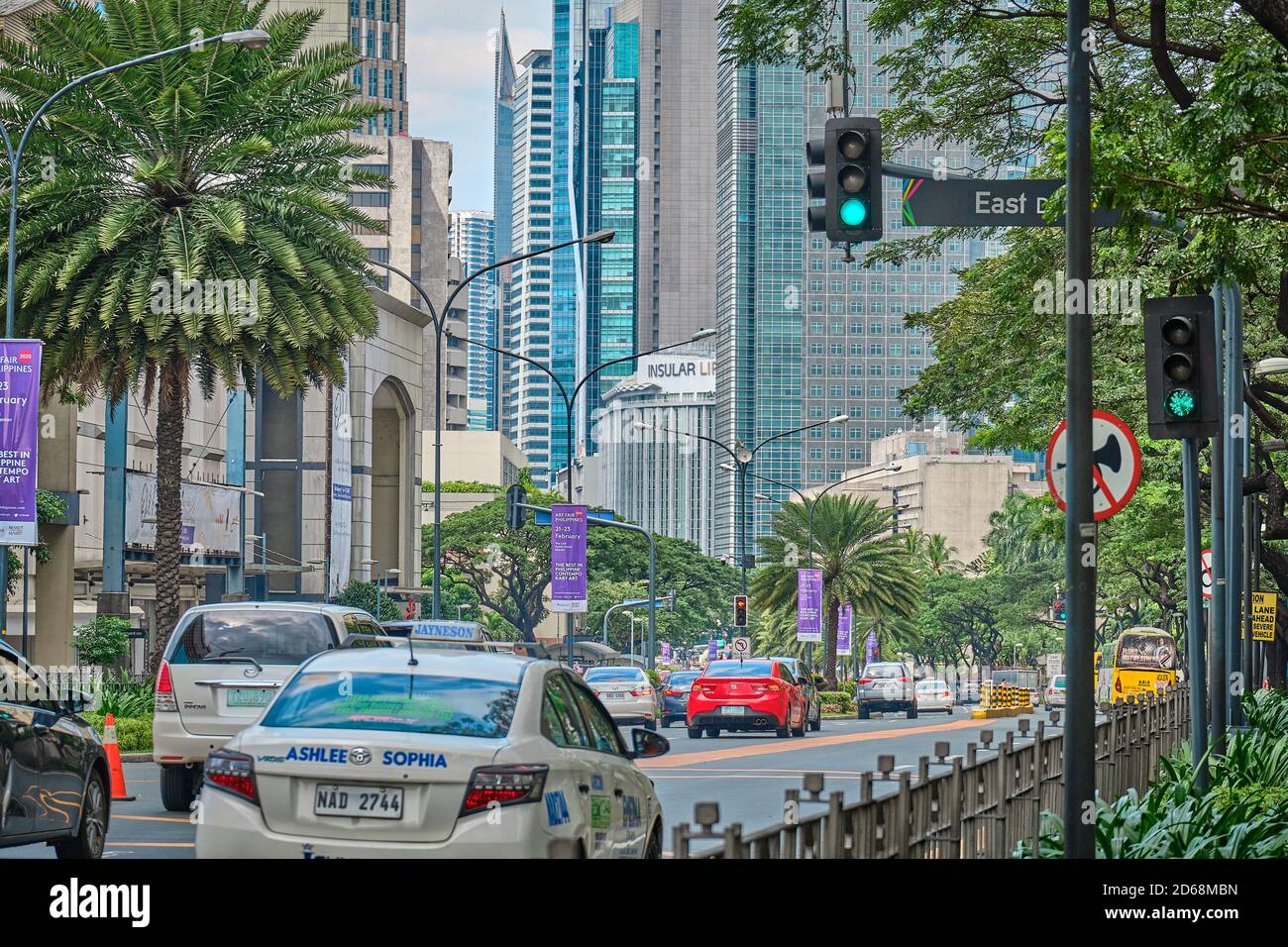 Manila, Philippines - Feb 02, 2020: streets of Makati city during ...