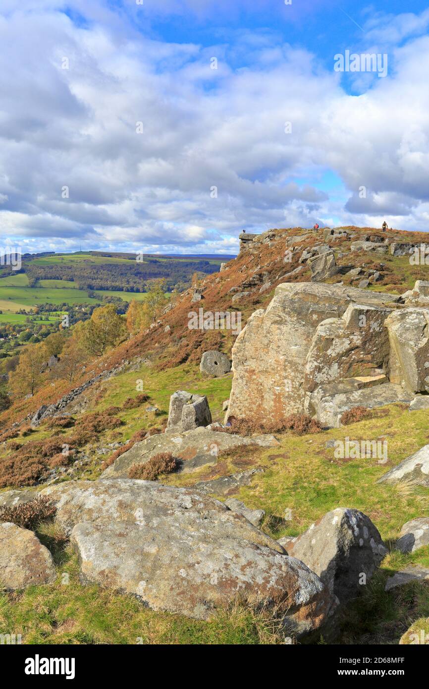 Curbar Edge near Calver, Derbyshire, Peak District National Park ...