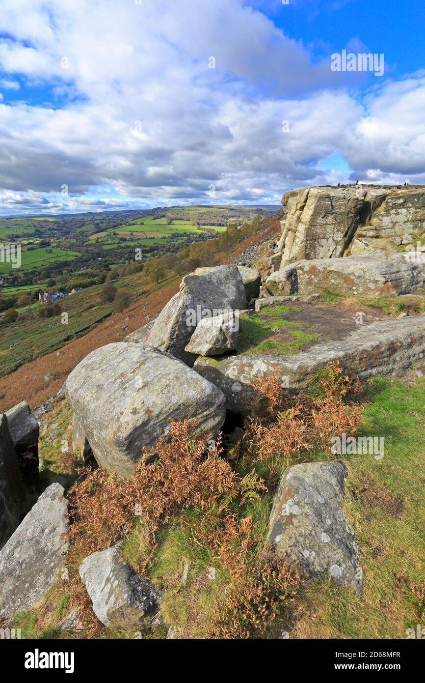 Curbar Edge near Calver, Derbyshire, Peak District National Park ...