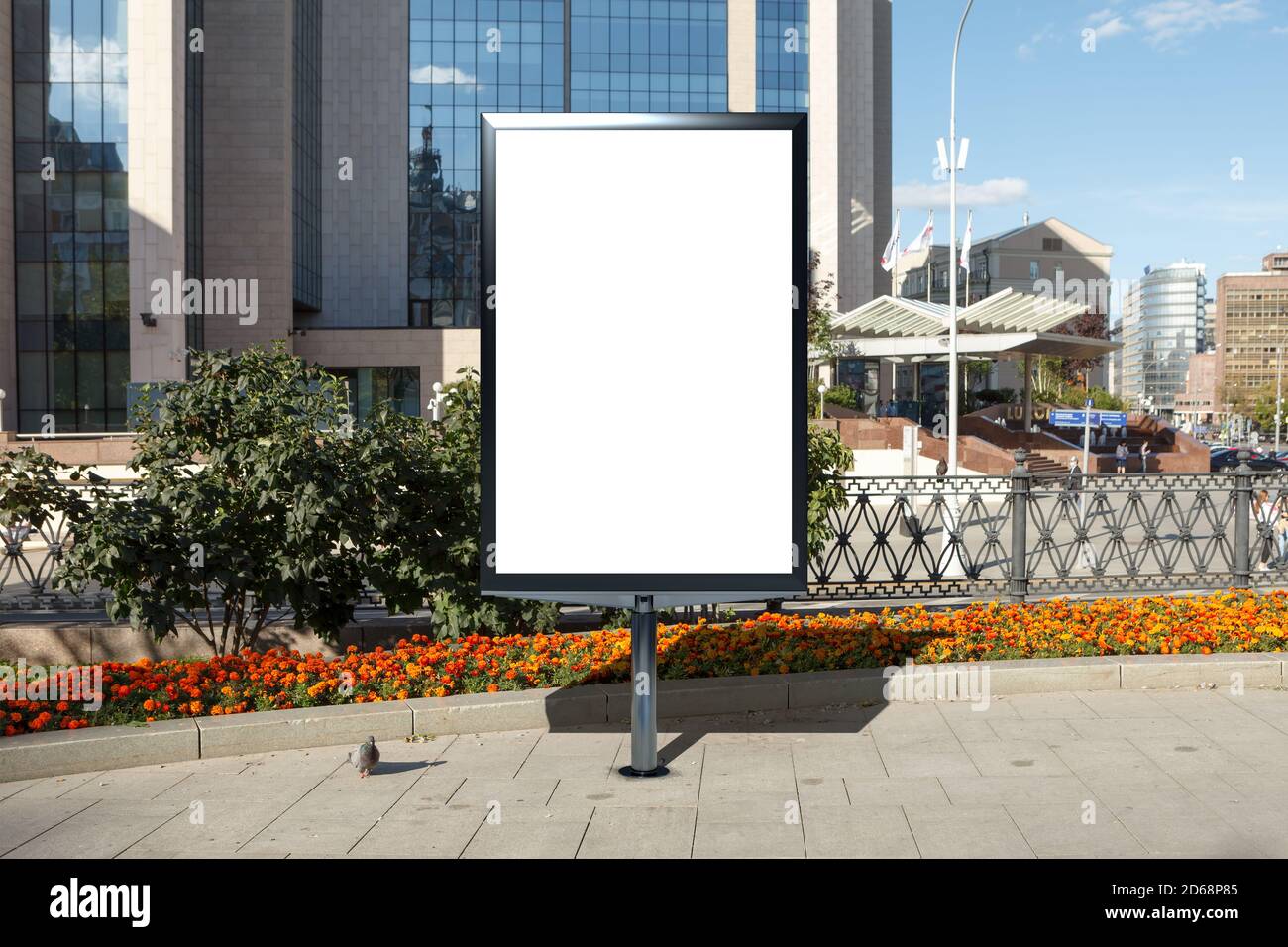Advertising billboard stand mock up on the street Stock Photo - Alamy