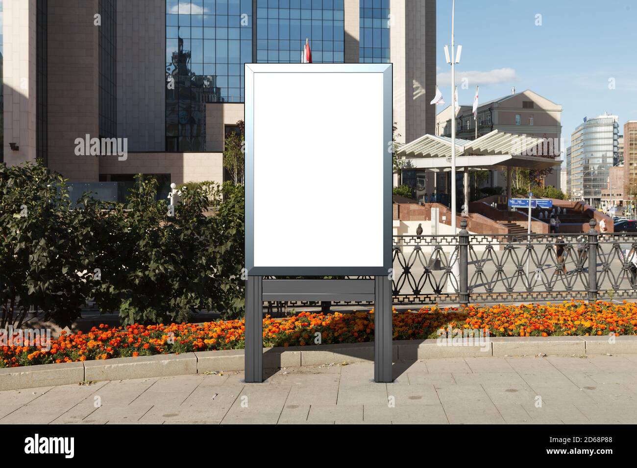 Advertising billboard stand mock up on the street Stock Photo - Alamy
