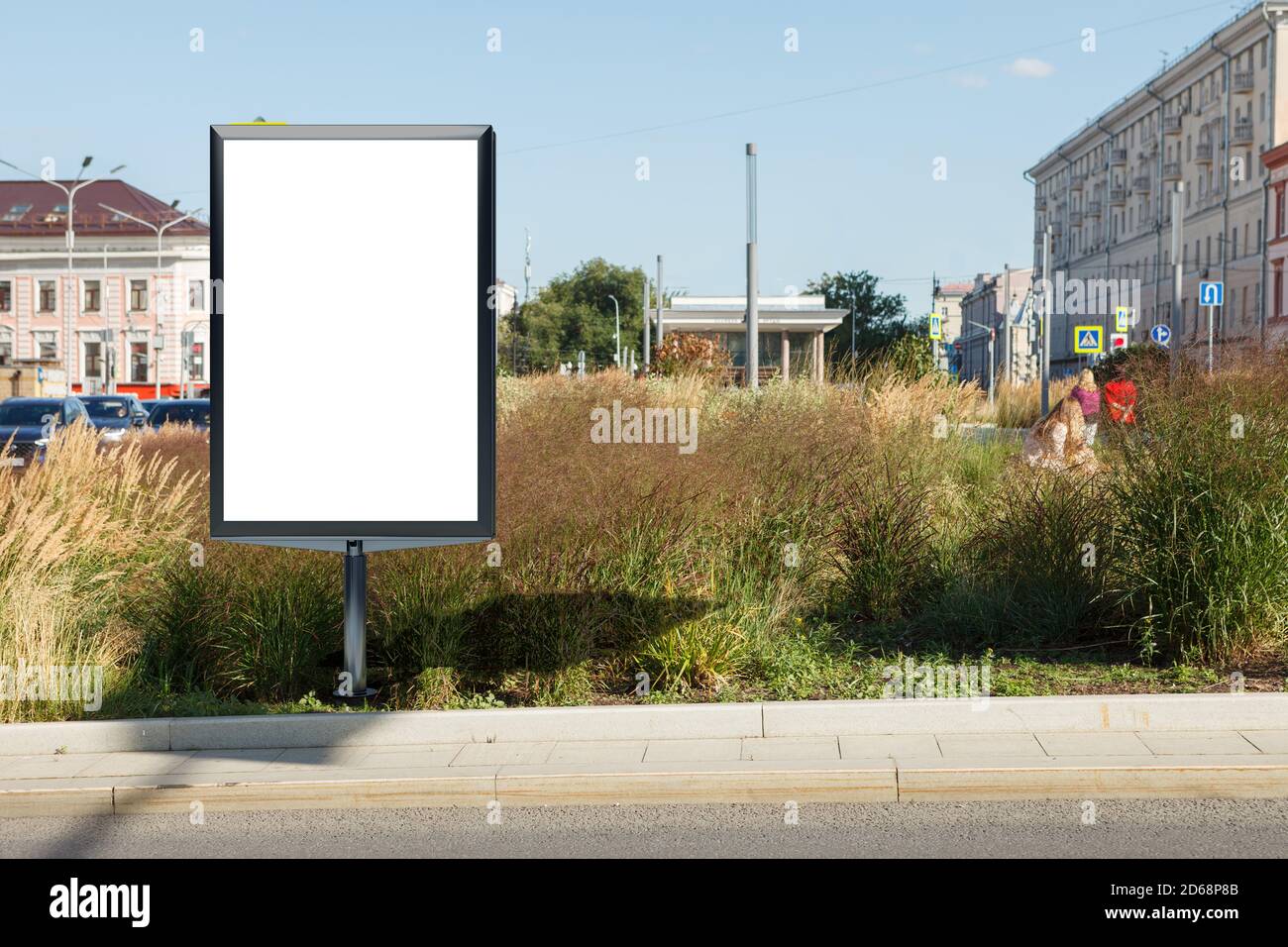 Advertising billboard stand mock up on the street Stock Photo - Alamy