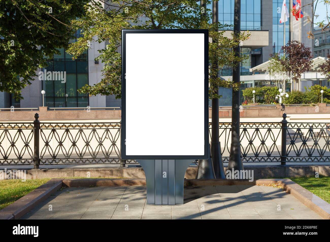 Advertising billboard stand mock up on the street Stock Photo - Alamy