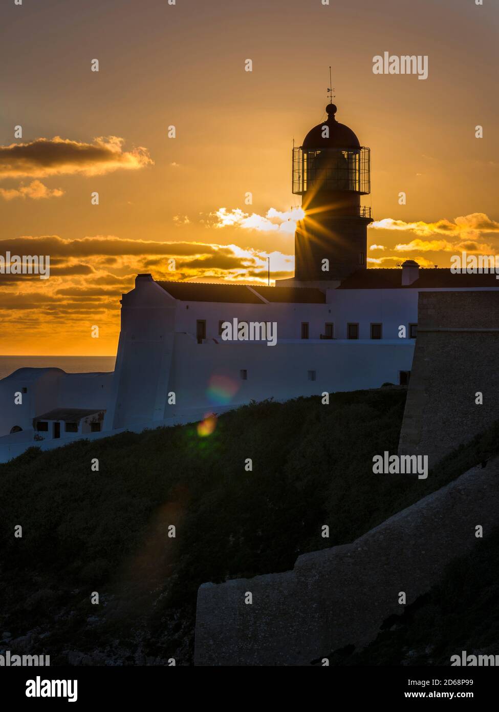 Cabo de Sao Vincente (Cape St. Vincent) with its lighthouse at the ...