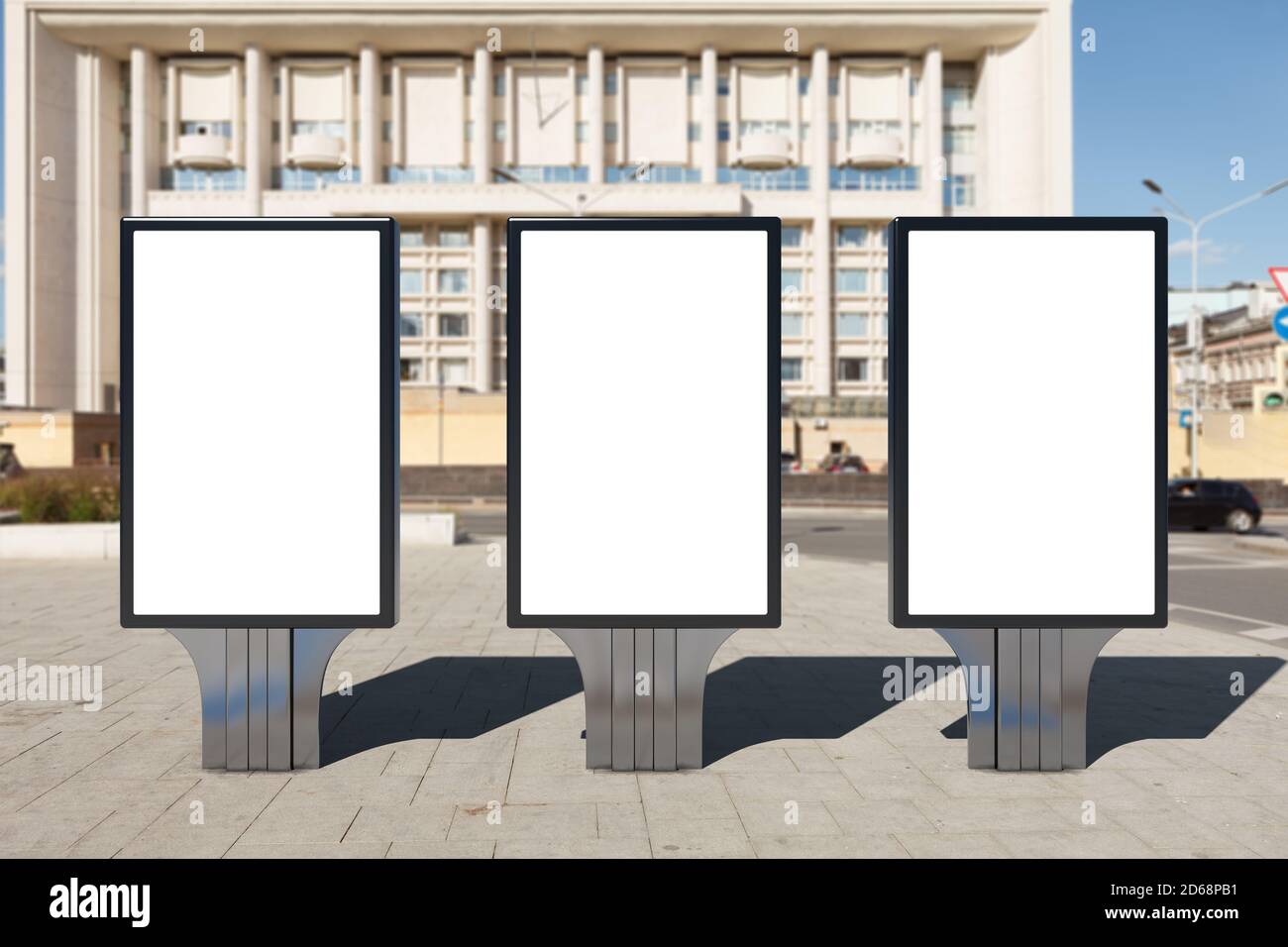 Advertising billboard stands mock up on the street Stock Photo - Alamy