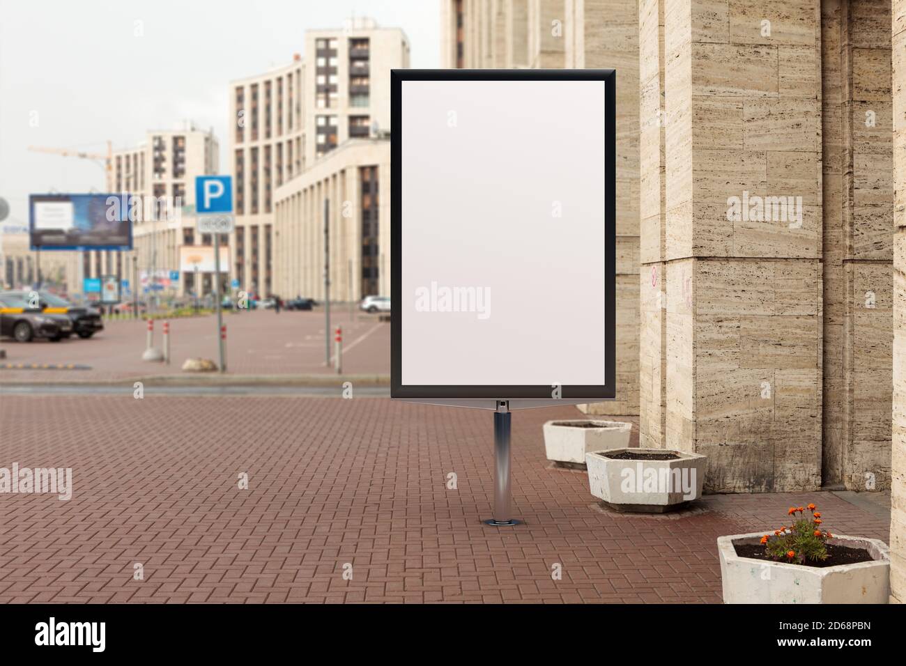 Advertising billboard stand mock up on the street Stock Photo - Alamy