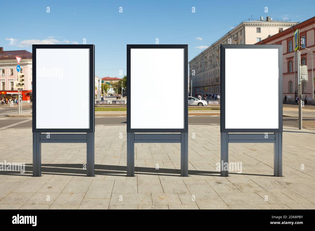 Advertising billboard stands mock up on the street Stock Photo - Alamy