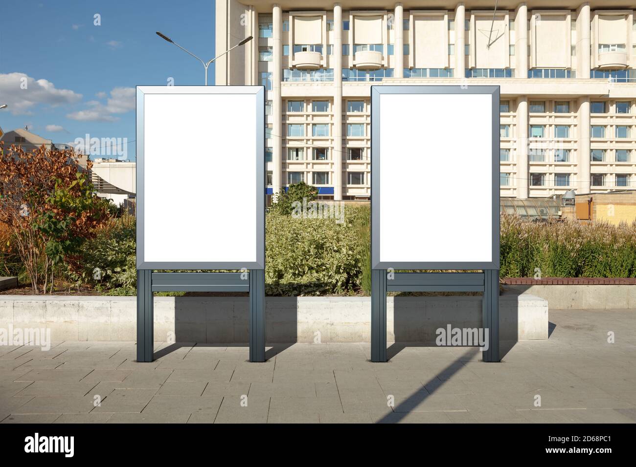 Advertising billboard stands mock up on the street Stock Photo - Alamy