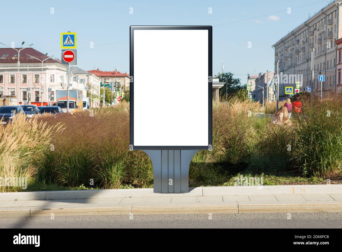 Advertising billboard stand mock up on the street Stock Photo - Alamy