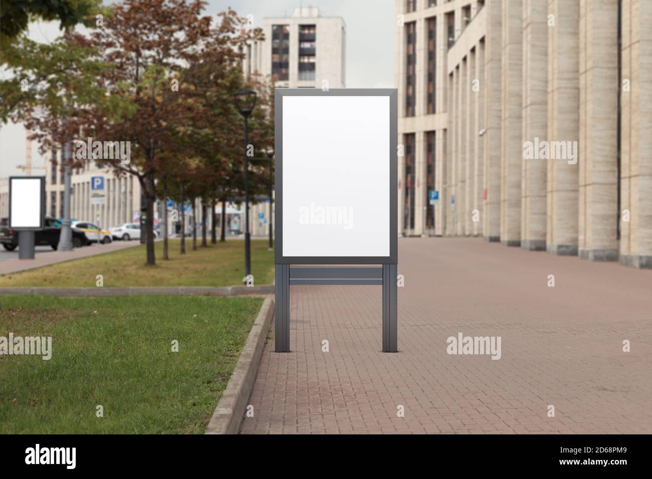 Advertising billboard stand mock up on the street Stock Photo - Alamy