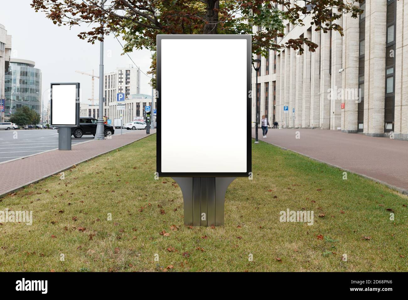 Advertising billboard stand mock up on the street Stock Photo - Alamy