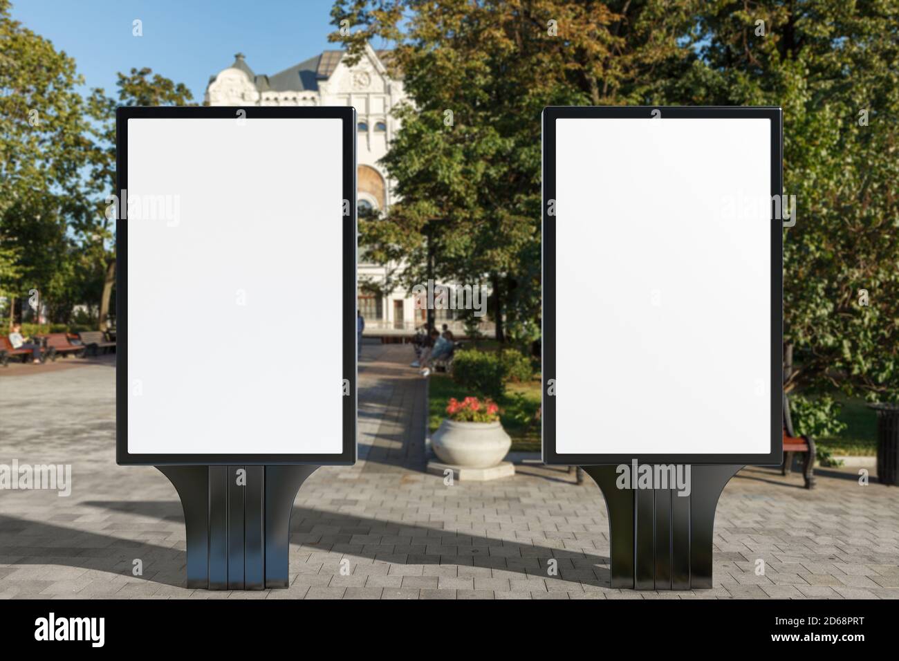 Advertising billboard stands mock up on the street Stock Photo - Alamy
