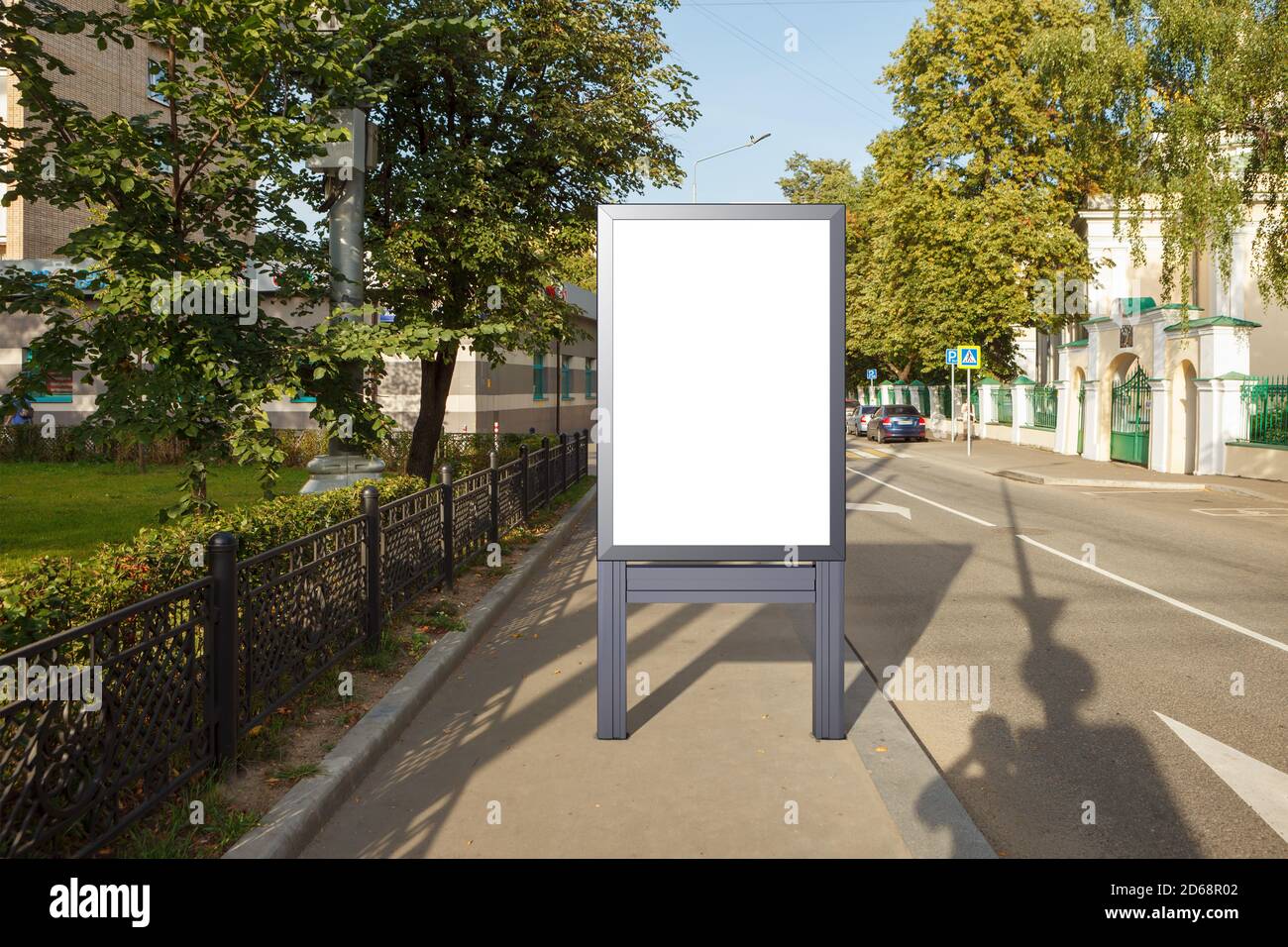 Advertising billboard stand mock up on the street Stock Photo - Alamy