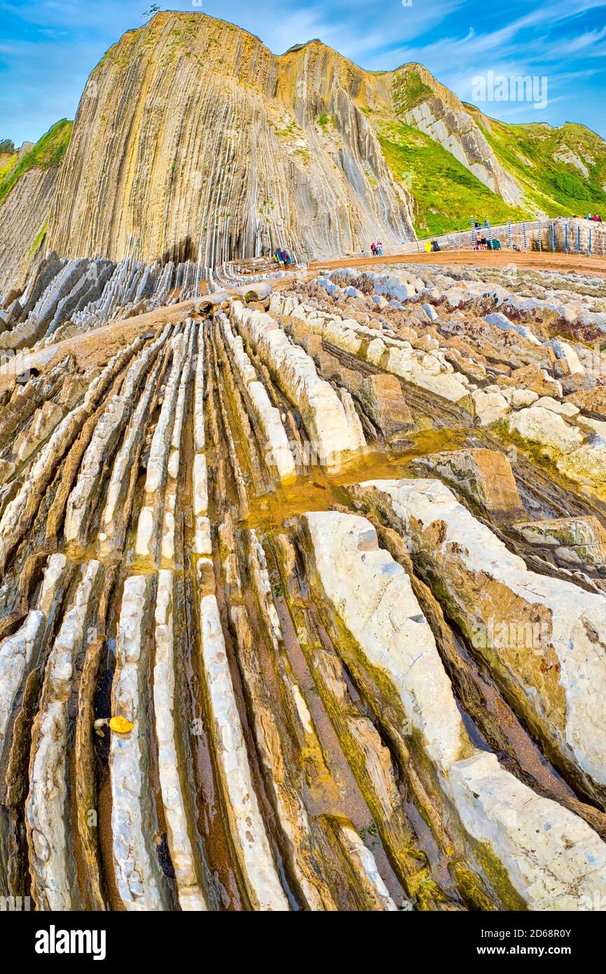 Steeply-tilted Layers of Flysch, Flysch Cliffs, Basque Coast UNESCO ...