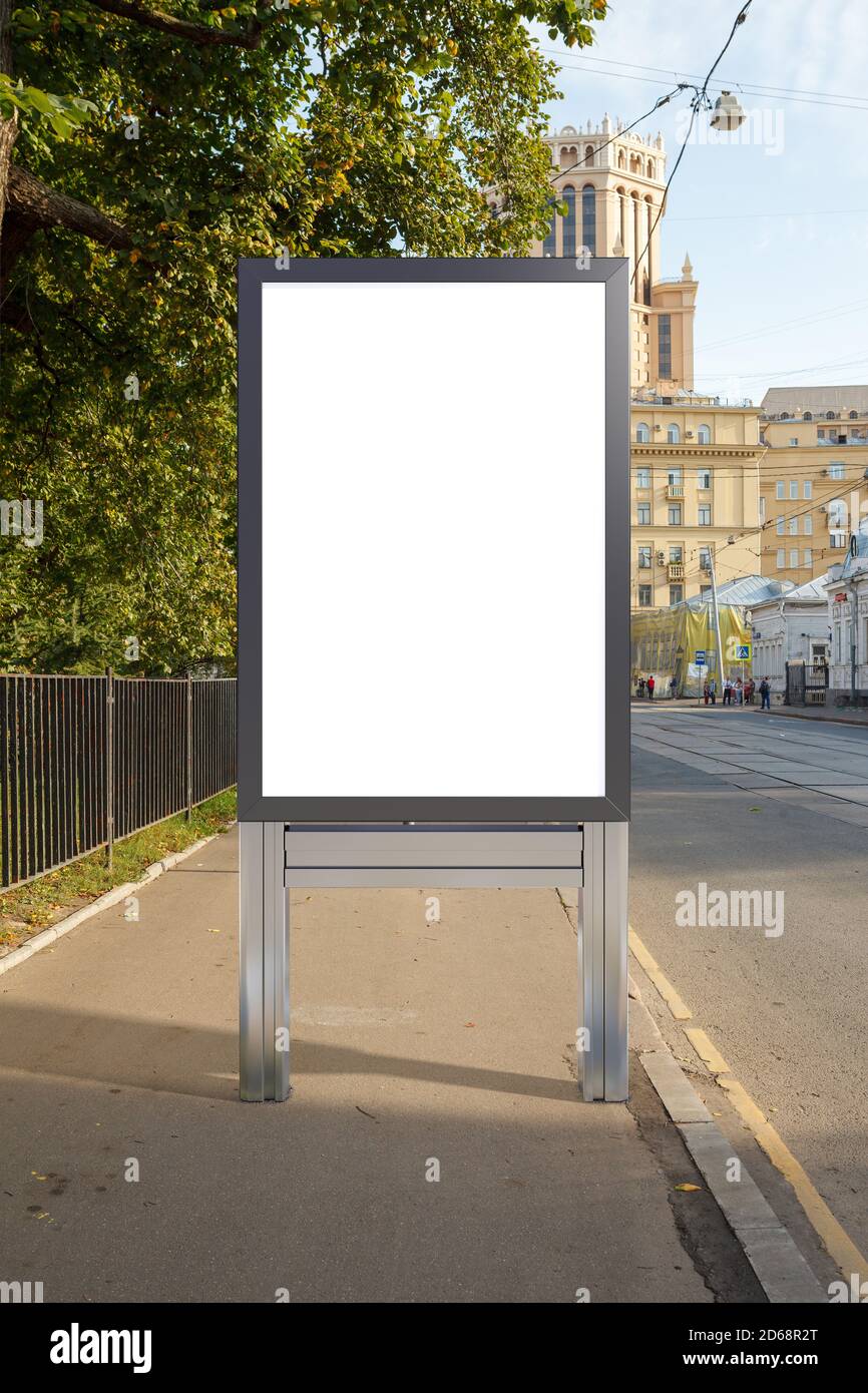 Advertising billboard stand mock up on the street Stock Photo - Alamy