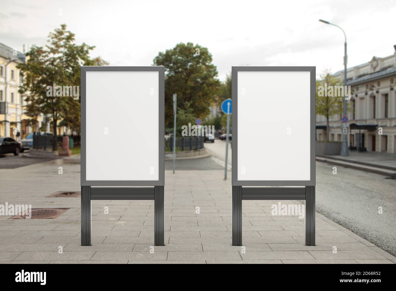 Advertising billboard stands mock up on the street Stock Photo - Alamy