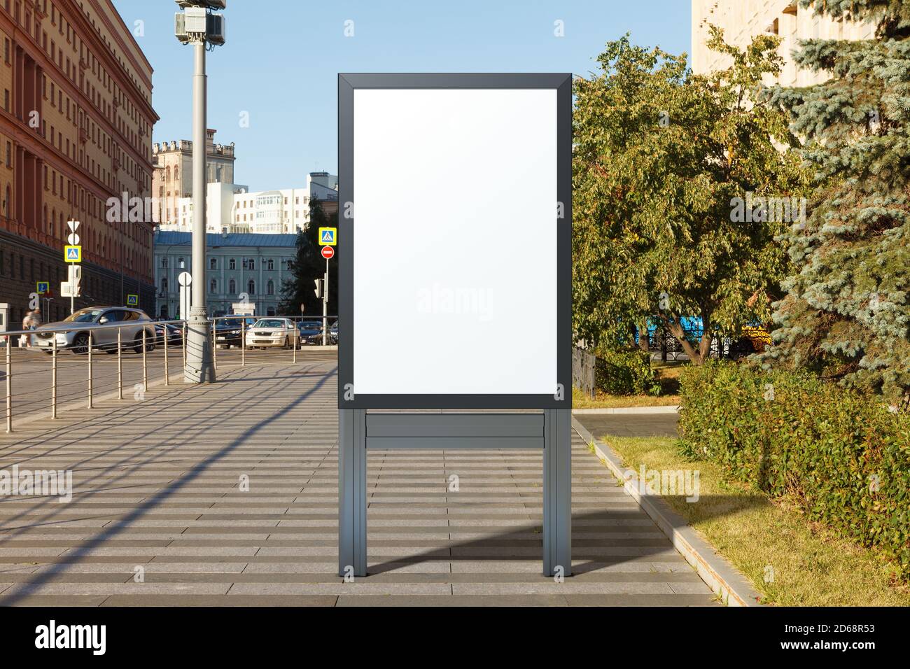 Advertising billboard stand mock up on the street Stock Photo - Alamy