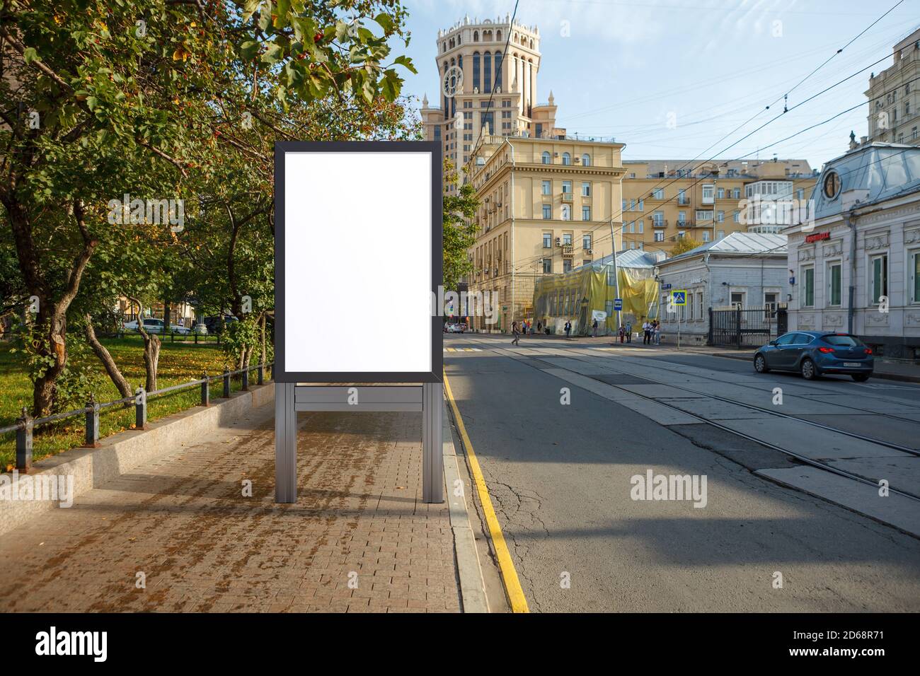 Advertising billboard stand mock up on the street Stock Photo - Alamy