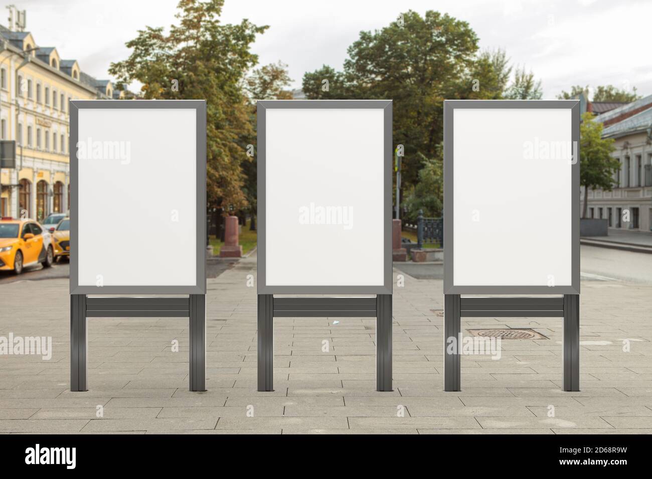 Advertising billboard stands mock up on the street Stock Photo - Alamy