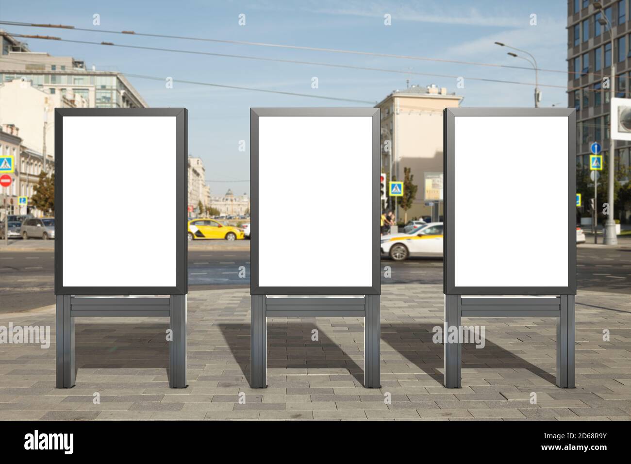 Advertising billboard stands mock up on the street Stock Photo - Alamy