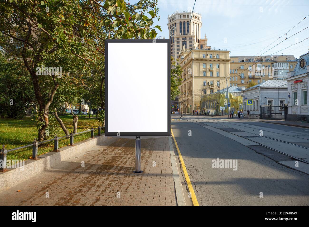 Advertising billboard stand mock up on the street Stock Photo - Alamy