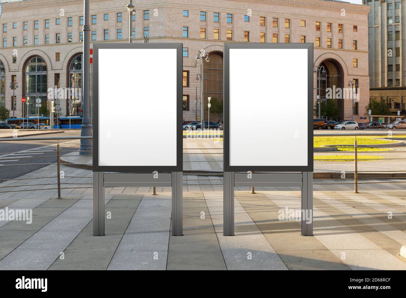 Advertising billboard stands mock up on the street Stock Photo - Alamy