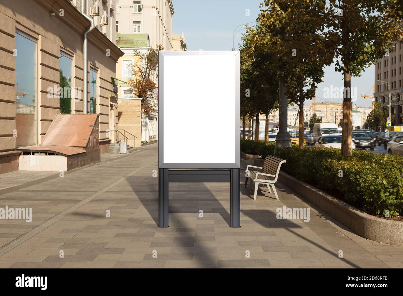 Advertising billboard stand mock up on the street Stock Photo - Alamy