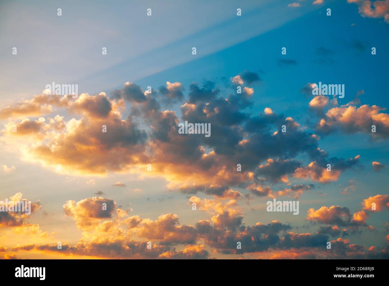 Sun rays on the morning heaven . Illuminated sky in the dawn Stock ...