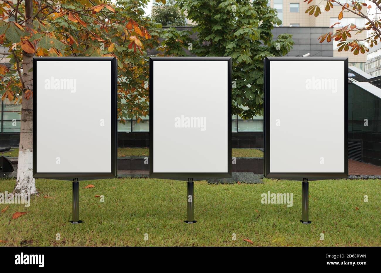 Advertising billboard stands mock up on the street Stock Photo - Alamy