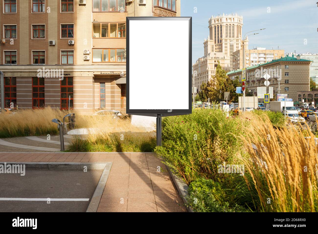 Advertising billboard stand mock up on the street Stock Photo - Alamy