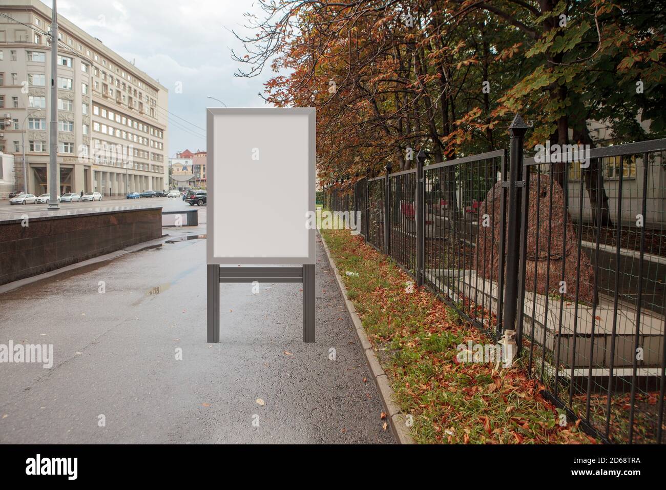 Advertising billboard stand mock up on the street Stock Photo - Alamy