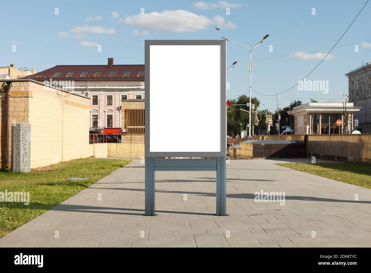 Advertising billboard stand mock up on the street Stock Photo - Alamy