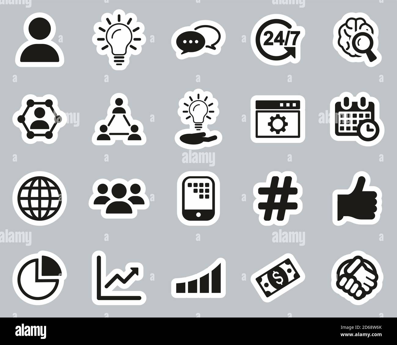 Consulting Icons Black & White Sticker Set Big Stock Vector Image & Art ...