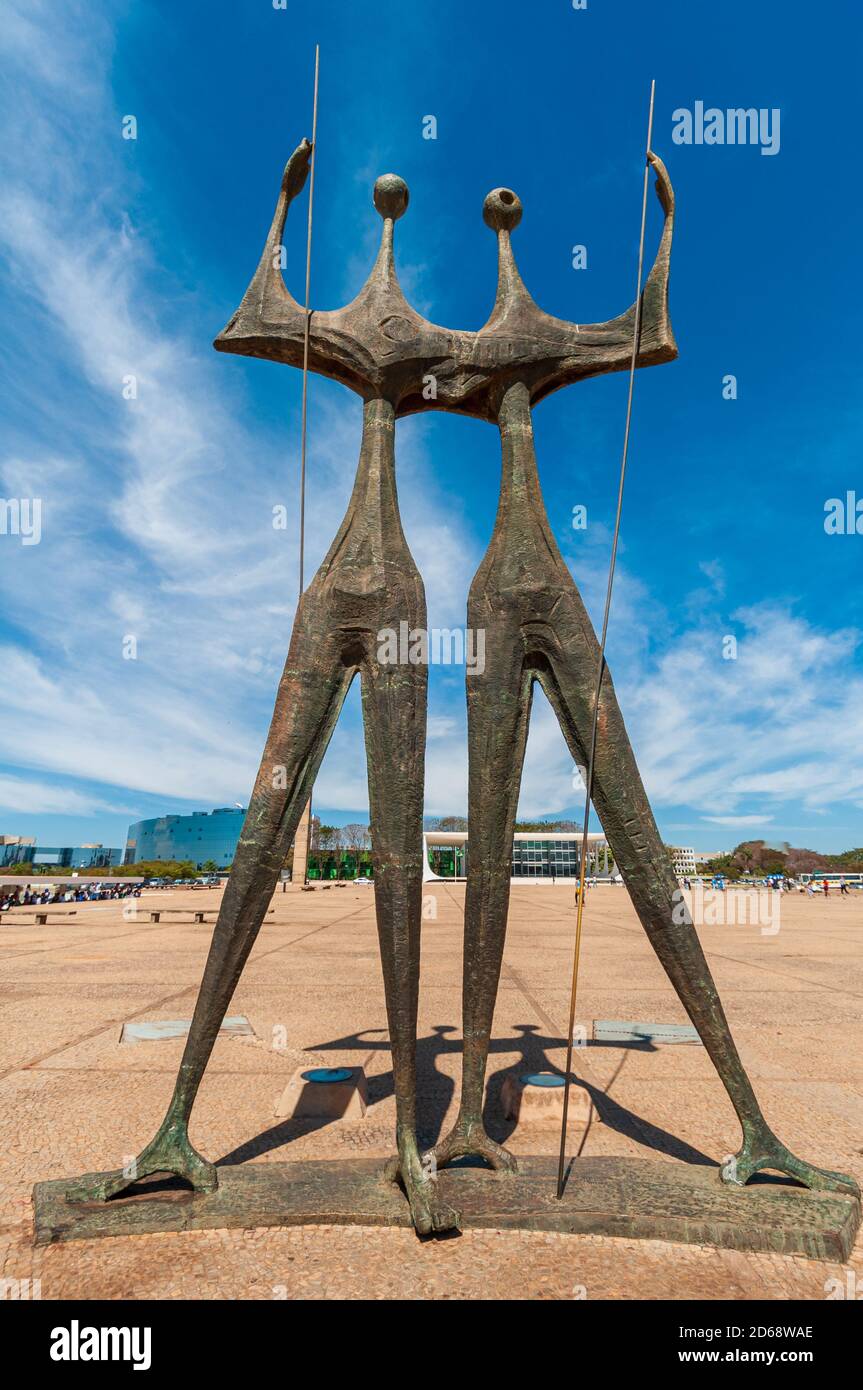 Monument to Candangos, an 8 meter high bronze sculpture that honors the ...