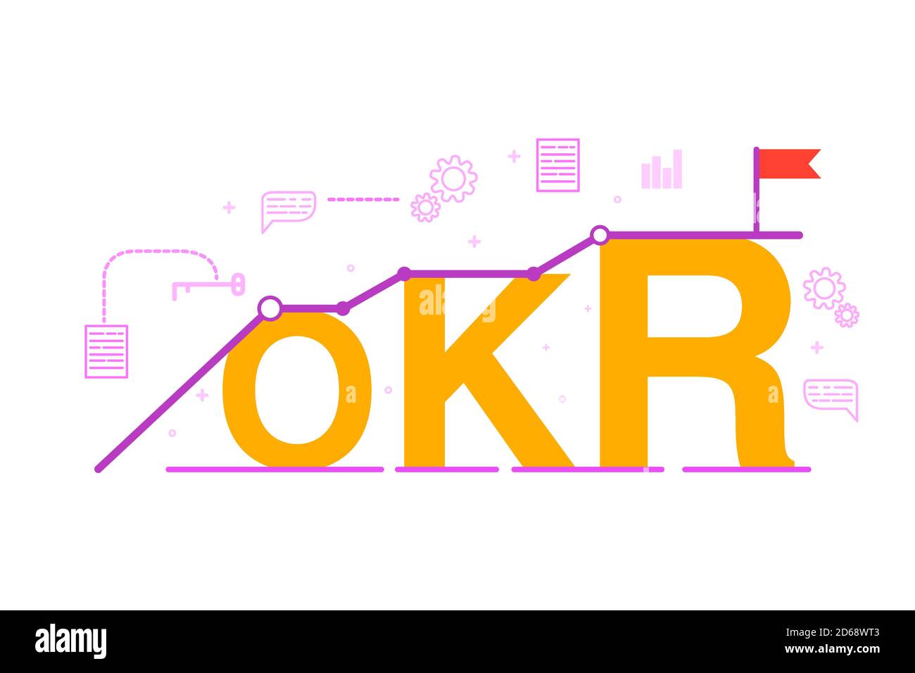 OKR Objectives and key results .Business concept.Isolated on white ...