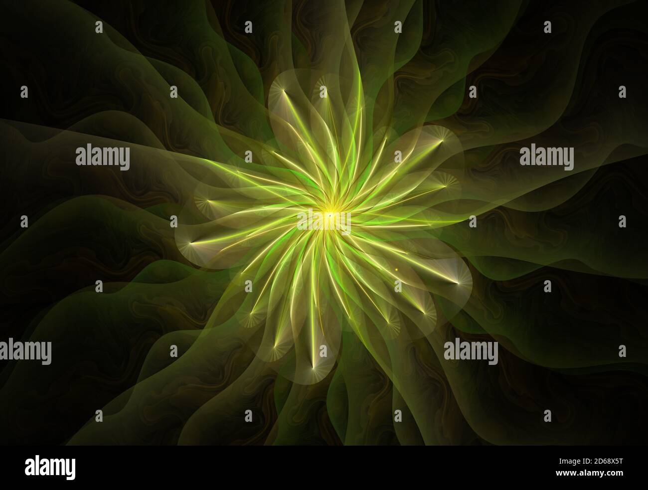 Magical yellow glowing star of fear, computer generated abstract ...