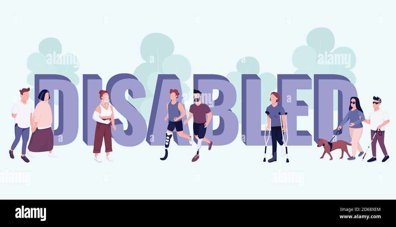 Support disabled people color Stock Vector Images - Alamy