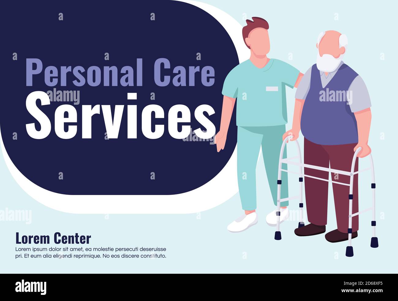 Personal care service banner flat vector template Stock Vector Image ...
