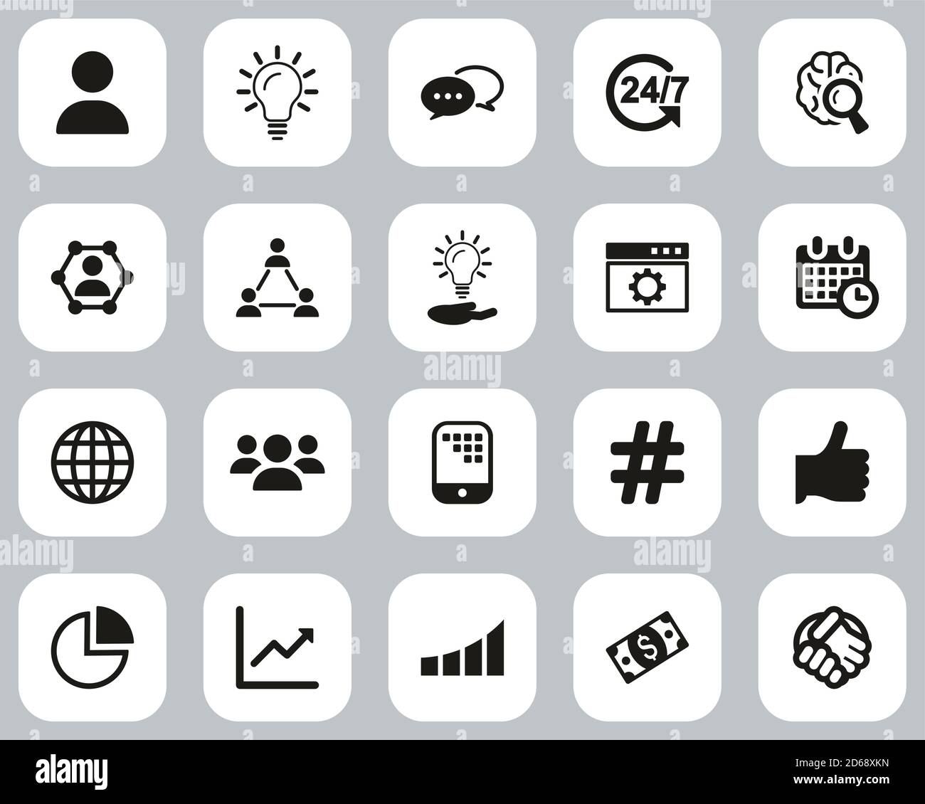 Consulting Icons Black & White Flat Design Set Big Stock Vector Image ...