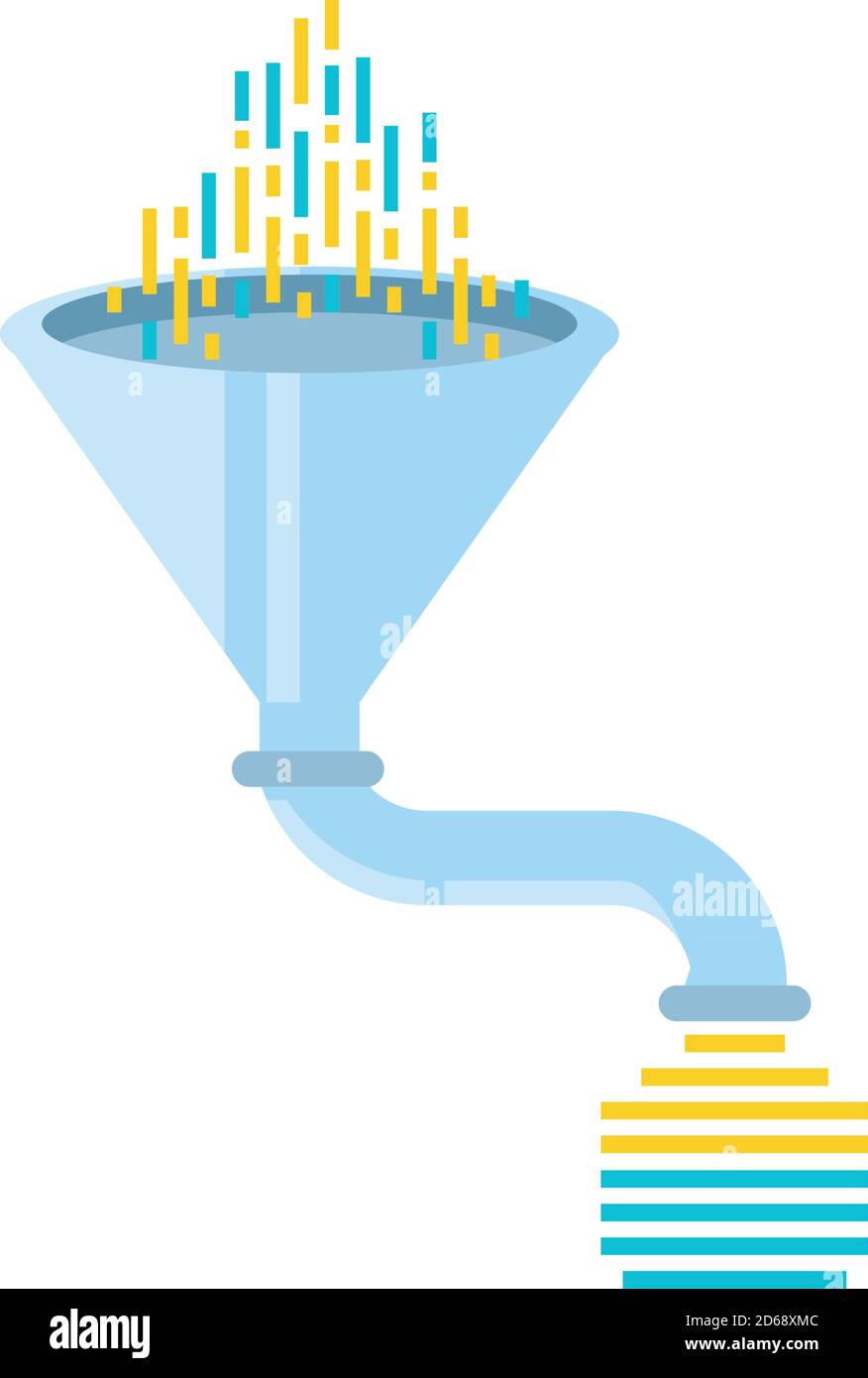 data analysis filter funnel process detailed vector illustration Stock ... data analysis filter funnel process detailed vector illustration Stock ...