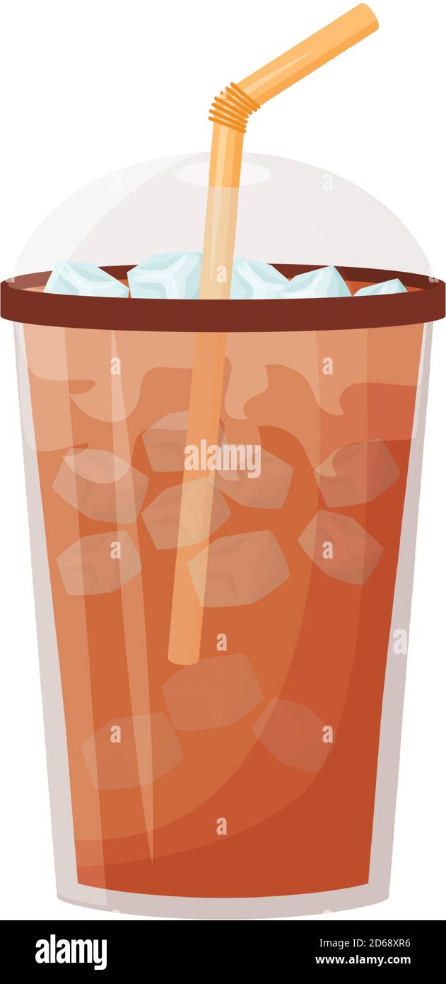 Iced americano cartoon illustration Stock Vector Image & Art - Alamy